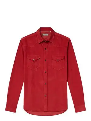 Canali Cotton-corduroy Shirt - Red