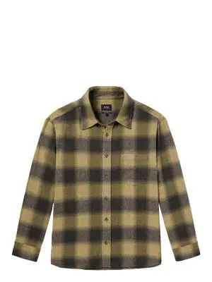 A.p.c. Malaury Checked Wool-blend Flannel Shirt - Green