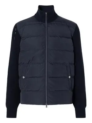 Herno Waffle-knit Wool-trimmed Quilted Shell Down Jacket - Blue