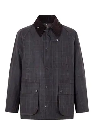 Barbour Barbour - Checked Corduroy-Trimmed Waxed-Cotton Jacket - Men - Blue - UK/US 34 Blue