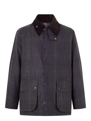 Barbour Barbour - Checked Corduroy-Trimmed Waxed-Cotton Jacket - Men - Blue - UK/US 34 Navy
