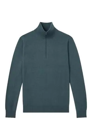 Massimo Alba Liam Cashmere Half-zip Sweater - Green