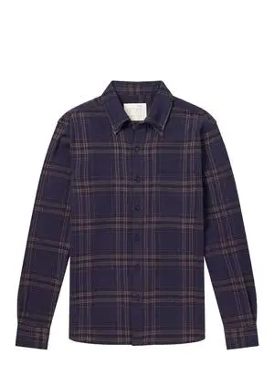 KARDO Ronald Checked Cotton Shirt - Navy