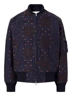 KARDO Max Embroidered Cotton Bomber Jacket - Navy