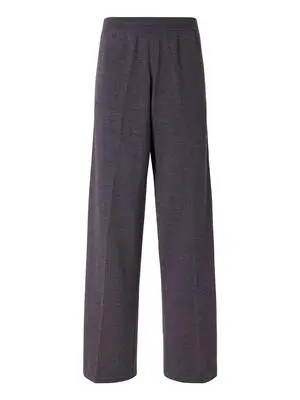 Gucci Webbing-trimmed Straight-leg Wool Trousers - Gray