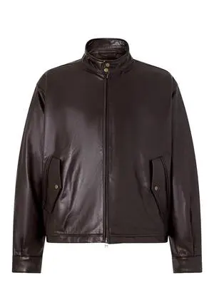 FRIZMWORKS Waxed Leather Jacket - Brown