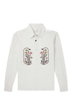 KARDO Luis Embroidered Cotton Shirt - Ecru