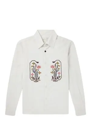 KARDO Luis Embroidered Cotton Shirt - Neutrals