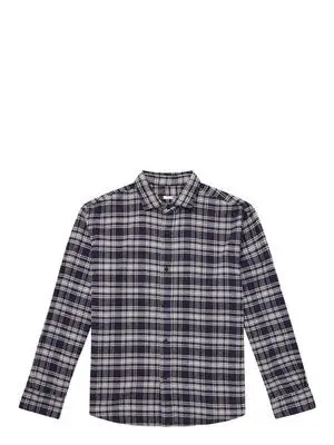 A.PRESSE Checked Cotton And Silk-blend Twill Shirt - Blue