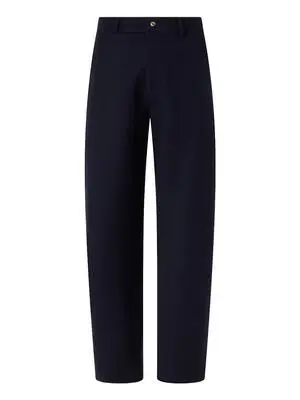 De Bonne Facture Balloon Wide-leg Wool And Cotton-blend Trousers - Blue