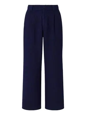 BLUE BLUE JAPAN Blue Blue Japan - Straight-Leg Pleated Sashiko-Cotton Trousers - Men - Blue - S