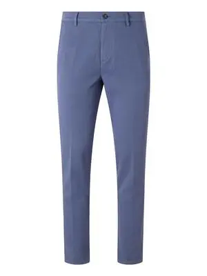 Canali Straight-leg Stretch-cotton Gabardine Trousers - Blue