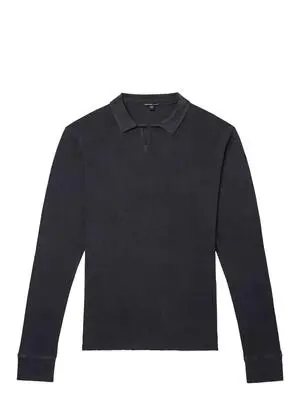 JAMES PERSE Cotton-twill Polo Shirt - Midnight Blue