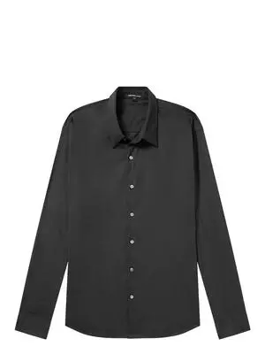 JAMES PERSE Stretch Cotton-blend Poplin Shirt - Black