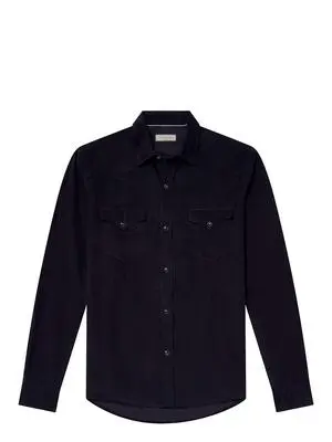 Canali Cotton-corduroy Shirt - Navy