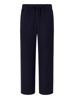 Frescobol Carioca Luan Straight-leg Wool Drawstring Trousers - Navy