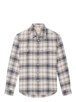 De Bonne Facture Checked Cotton Shirt - Gray