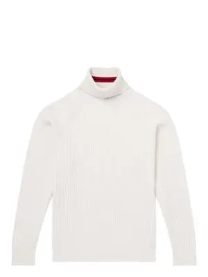 Canali Ribbed Cashmere Rollneck Sweater - Neutrals
