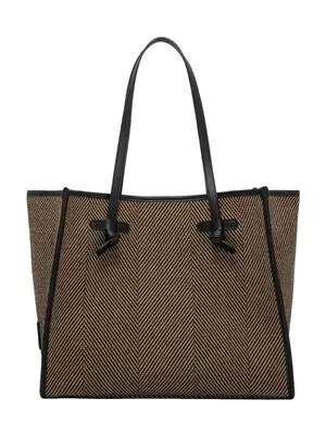 GIANNI CHIARINI Gianni Chiarini Marcella Herringbone Shopping Bag Black
