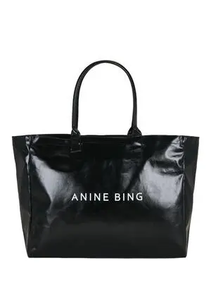 ANINE BING Leo Coated Canvas Tote - Black