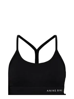 ANINE BING Eve Logo-print Racerback Sports Bra - Black