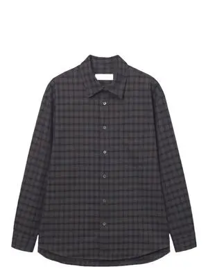 DUNST Checked Flannel Shirt - Khaki