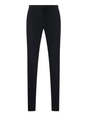 Incotex Teknotela Logo Patch Slim-fit Pants - Black