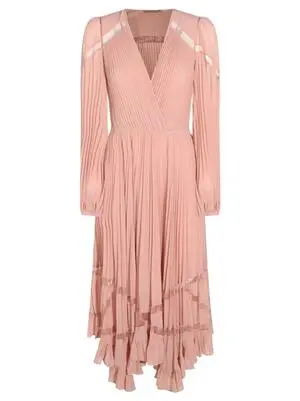 TWINSET Long Pleated Georgette Dress - No