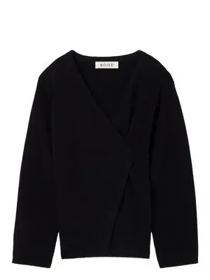 RÓHE Off-shoulder Wrap Cardigan - Black