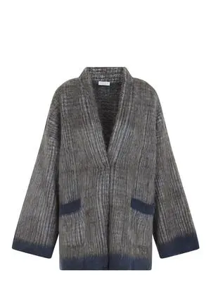 Brunello Cucinelli Galles Jacquard Cardigan - Gray