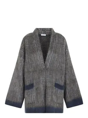 Brunello Cucinelli Galles Jacquard Cardigan - Gray