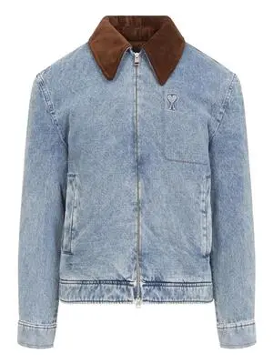 AMI Paris Adc Zipped Jacket - Blue