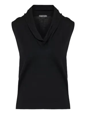 TOM FORD Cowl-neck Sleeveless Top Black