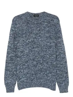 Tagliatore Salen Marl-knit Crew Neck Sweater - Blue