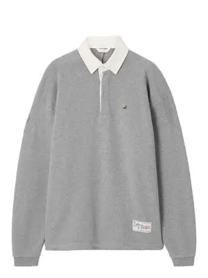 Aimé Leon Dore Crest Embroidered Ribbed Cotton Polo Shirt - Gray