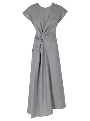 Victoria Beckham Aria Midi Dress - Light Grey