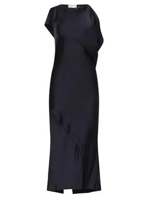 Victoria Beckham Kyra Draped Midi Dress - Midnight Blue