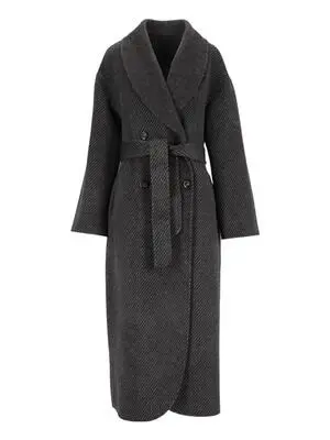 EMPORIO ARMANI Belted Double-breasted Coat