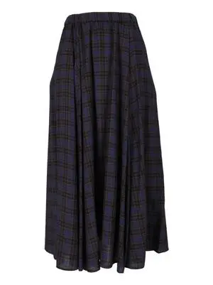 ASPESI Check-pattern Flared Midi Skirt