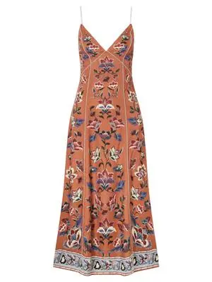Farm Rio Floral Beauty Tapestry Sleeveless Slip Maxi Dress - No