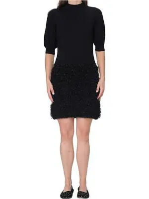 TWINSET Puff-sleeve Mini Dress - Black