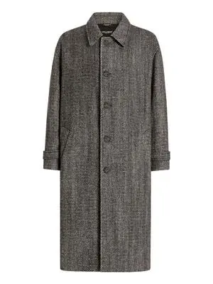 Dolce & Gabbana Single-breasted Wool-blend Chevron Coat - Multi-color