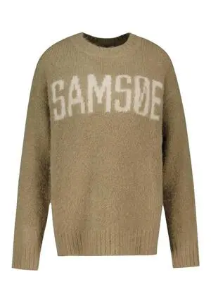 SAMSOE SAMSOE Samsøe Samsøe Sajeanne Logo Knitted Sweater - Tan