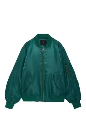ANINE BING Leon Bomber - Deep Emerald Green