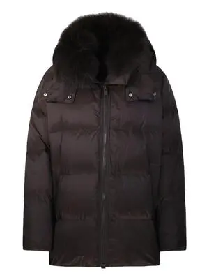 YVES SALOMON Long-sleeved Padded Jacket - Black
