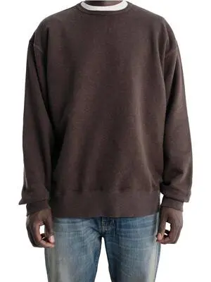 MAISON MARGIELA Denim-patchwork Crew-neck Sweatshirt - Brown
