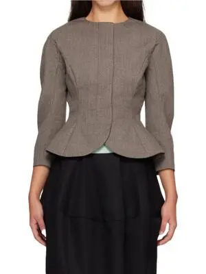 Jacquemus Ruffled Jacket - Brown