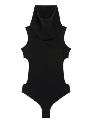 COURREGES High-neck Cut-out Bodysuit - Black