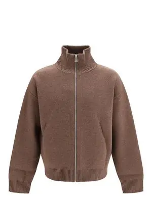 Axel Arigato Core Wool Zip-up Sweater - Brown