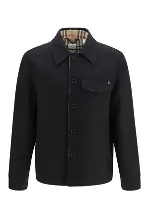 Burberry Herringbone Wool Jacket - Black
